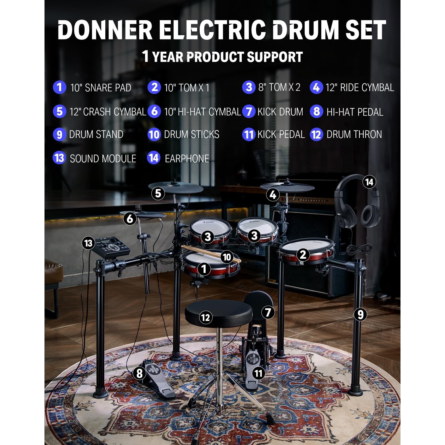 Donner DED-200 MAX Elektro Davul Seti | doremusic