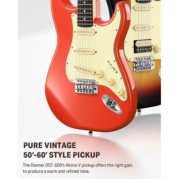 Donner DST-600 Elektro Gitar (Fiesta Red) | doremusic