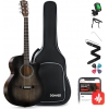 Donner EC2077 Mini Jumbo Cutaway Akustik Gitar Paketi (Transparent ...