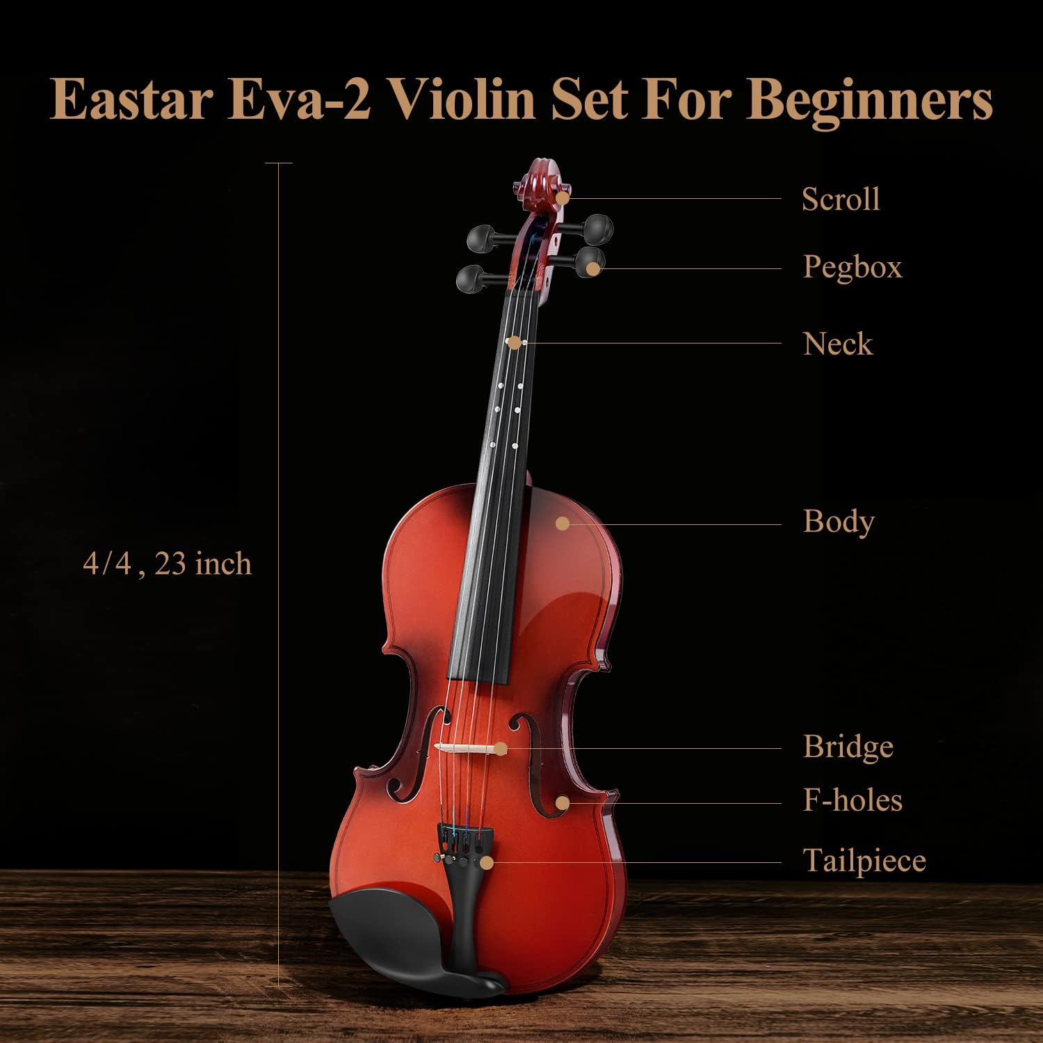 Eastar EVA-2 3/4 Keman Seti (Natural) | doremusic