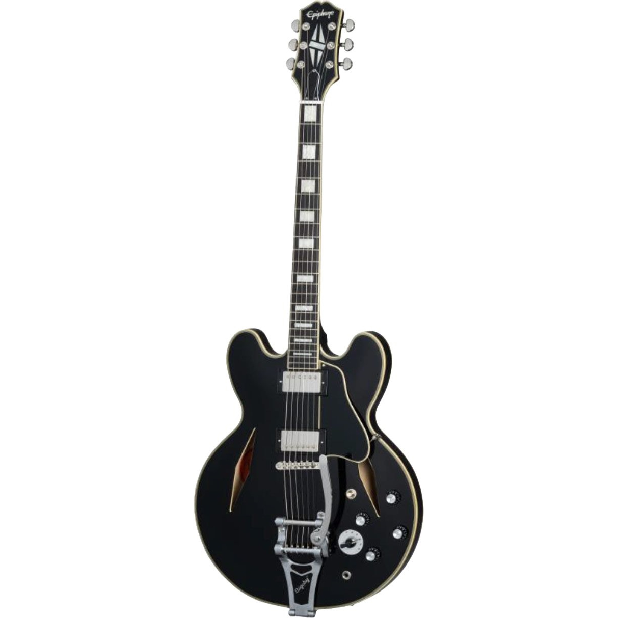Epiphone Shinichi Ubukata ES-355 Custom Bigsby Semi-hollowbody Elektro Gitar (Ebony) | doremusic