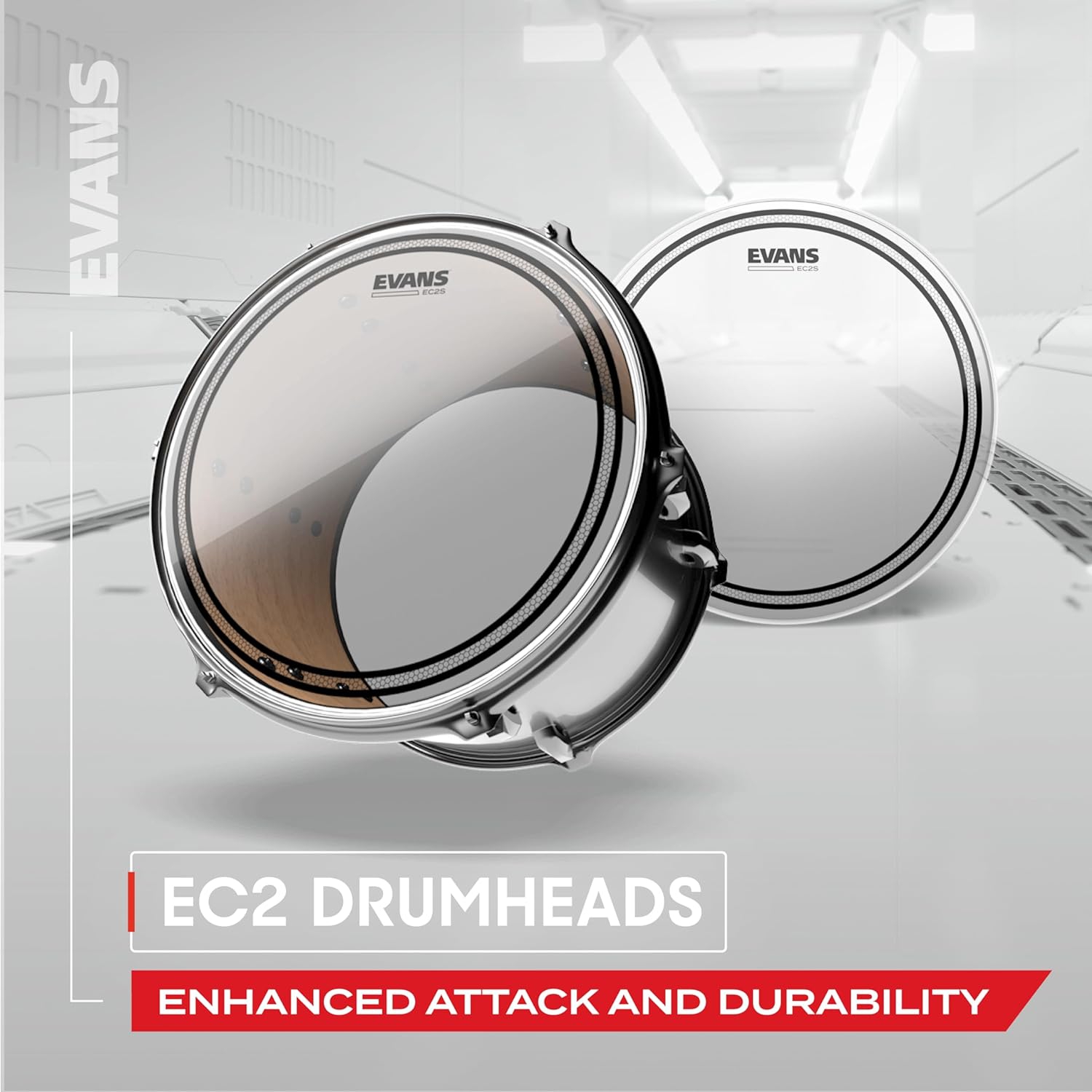 Evans ETP-EC2SCLR-R Clear Rock Tom Deri Seti (10″, 12″, 16″) | doremusic
