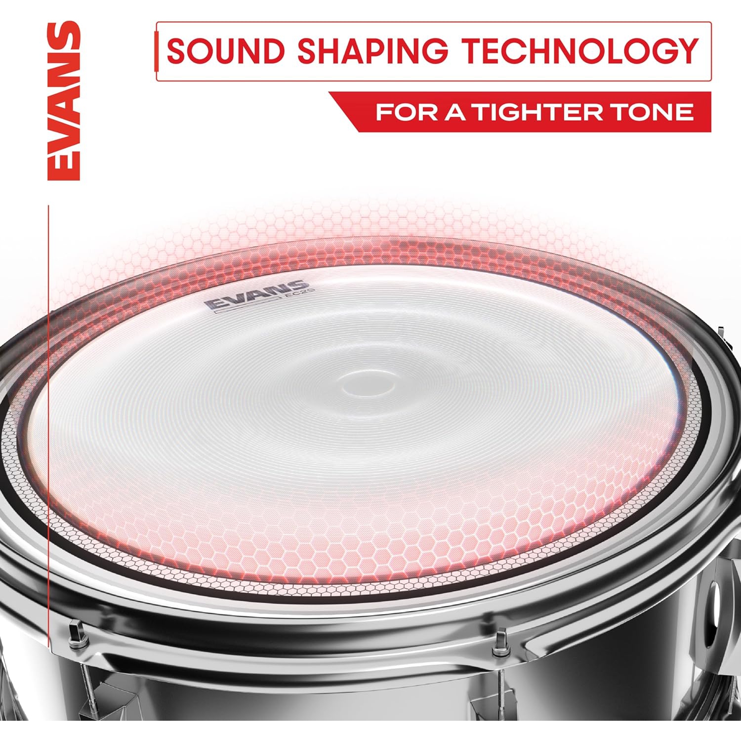 Evans ETP-EC2SCLR-R Clear Rock Tom Deri Seti (10″, 12″, 16″) | doremusic