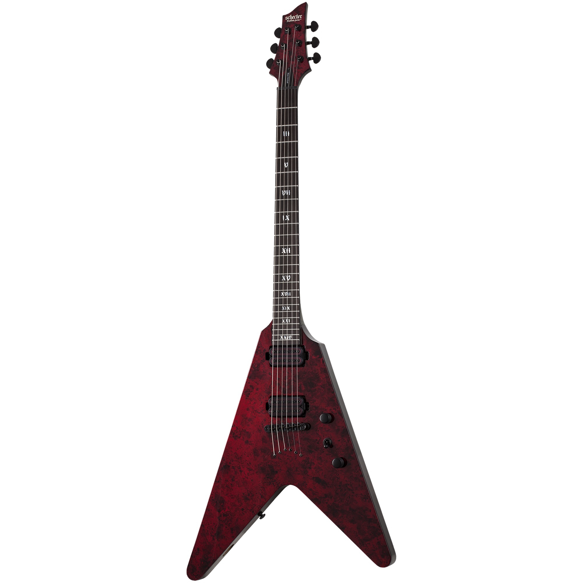 Schecter V-1 Apocalypse Elektro Gitar (Red Reign) | doremusic