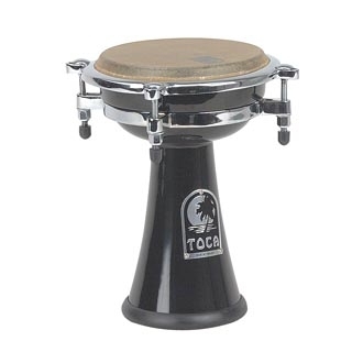 Toca Mini Fiberglass Doumbek, with Bison Skin Head, Black | doremusic