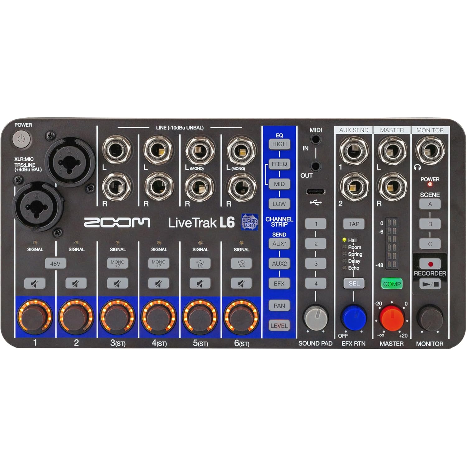 Zoom LiveTrak L6 10-Kanal Compact Dijital Mikser | doremusic